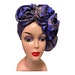 Royal Blue Damask Auto Gele: Pre-tied African Head Wrap - Etsy