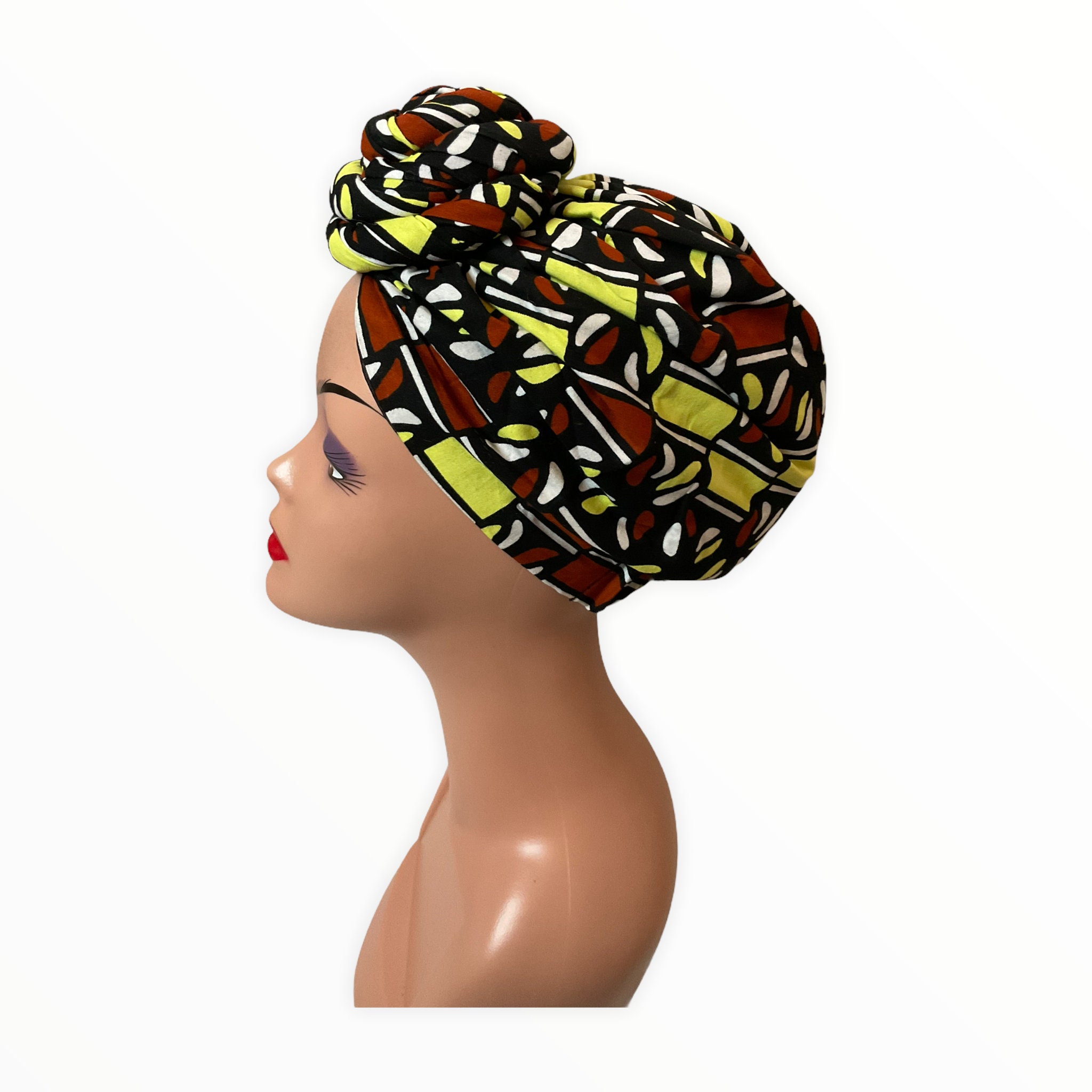 Satin Lined Ankara Turban Pre Tied Satin Lined African Ankara Etsy Uk