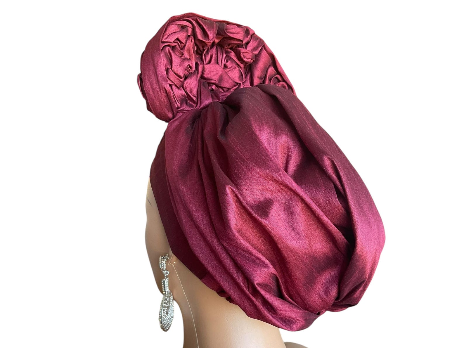 Raw Silk Autogele: Pre-tied Turban Head Wrap for Women - Etsy
