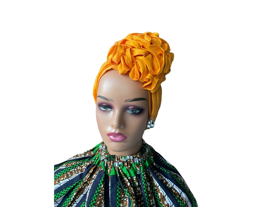 Pre Tied Turban Hat for Ladies | Side Ruffle Buns Head Wrap. - Etsy