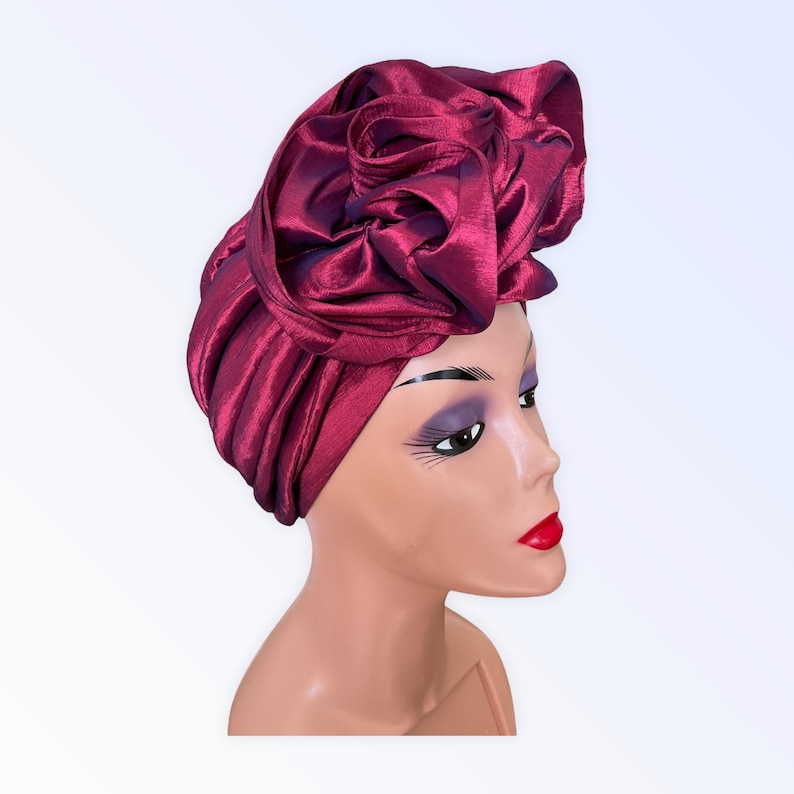 Pre Tied Double Bow Turban in Grey, Pre Styled Turban Hat for Women ...