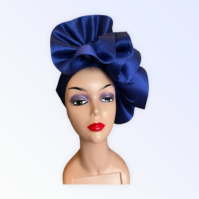 Auto Gele Ready to Wear Dupion Raw Silk Ruffles Style Head - Etsy