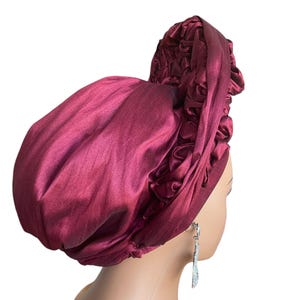 Wine Ready to Wear Turban Hat for Women,pre Tied Party Guest Head Tie ...