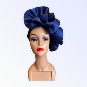 Auto Gele Ready to Wear, Dupion Raw Silk Ruffles Style Head Tie ...