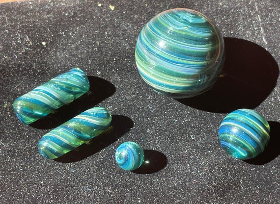 Art & Collectibles Silver Fumed Handblown 5 Piece Borosilicate Glass ...