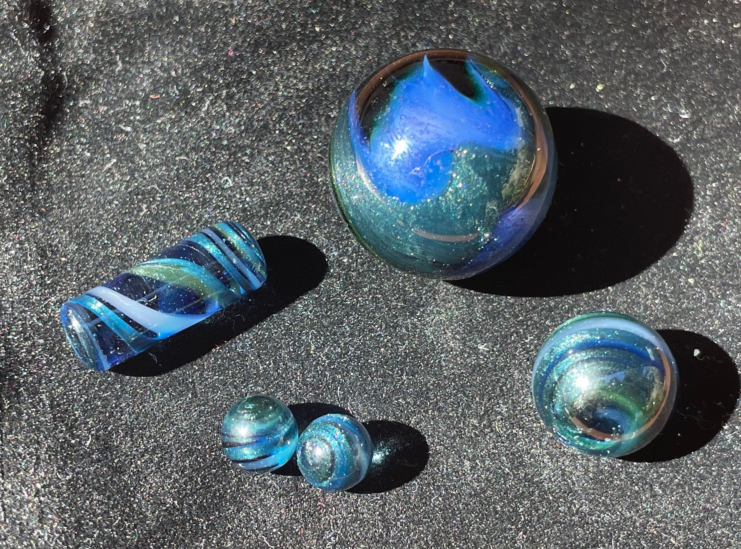 Art & Collectibles Silver Fumed Handblown 5 Piece Borosilicate Glass ...