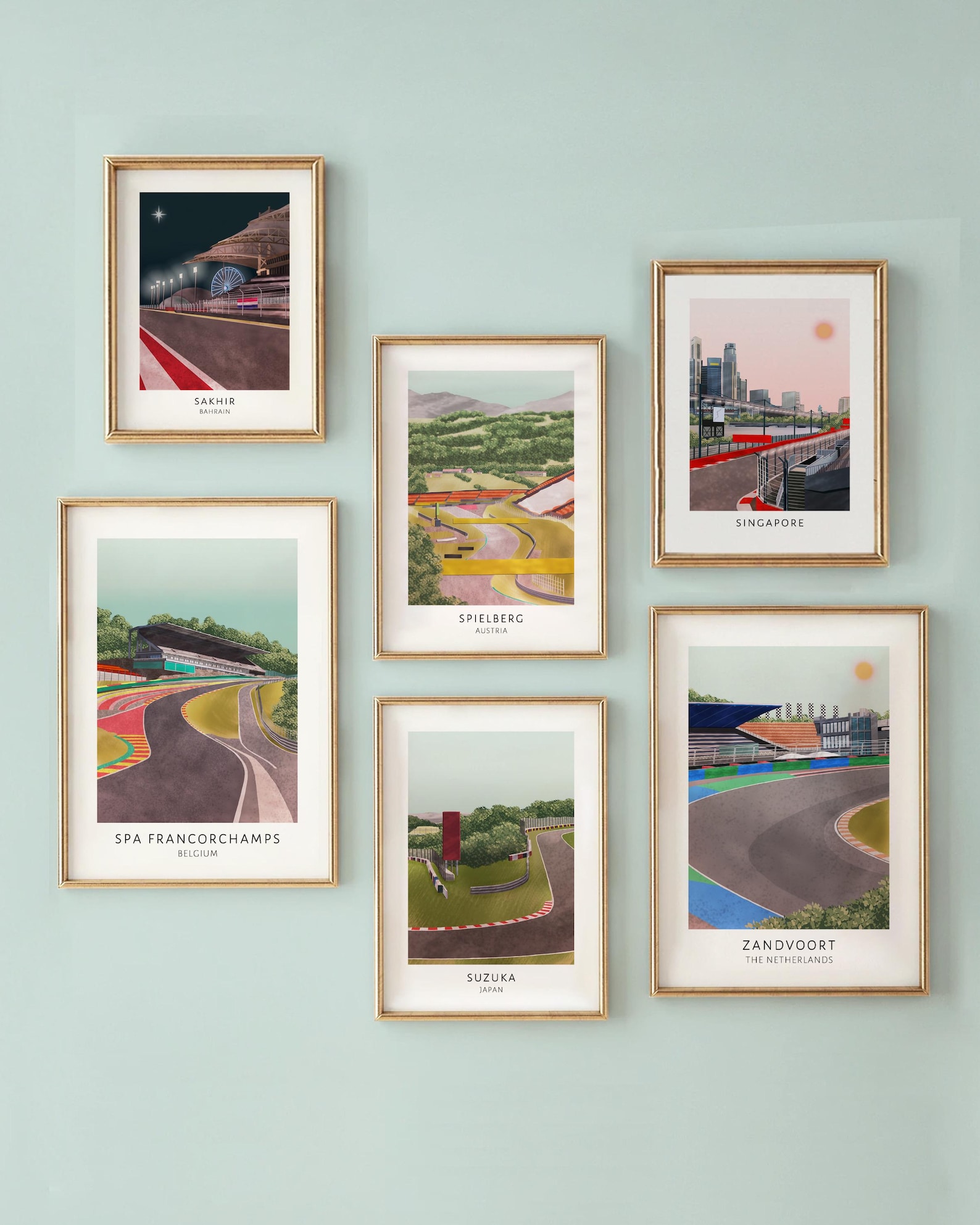 Formula One Race Track Location Print A6, A5, A4, A3 - Etsy