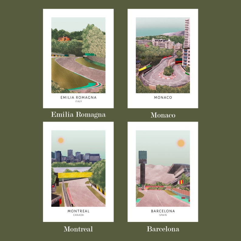 Formula One Race Track Location Print Bundle of 3 A6, A5, A4, A3 - Etsy