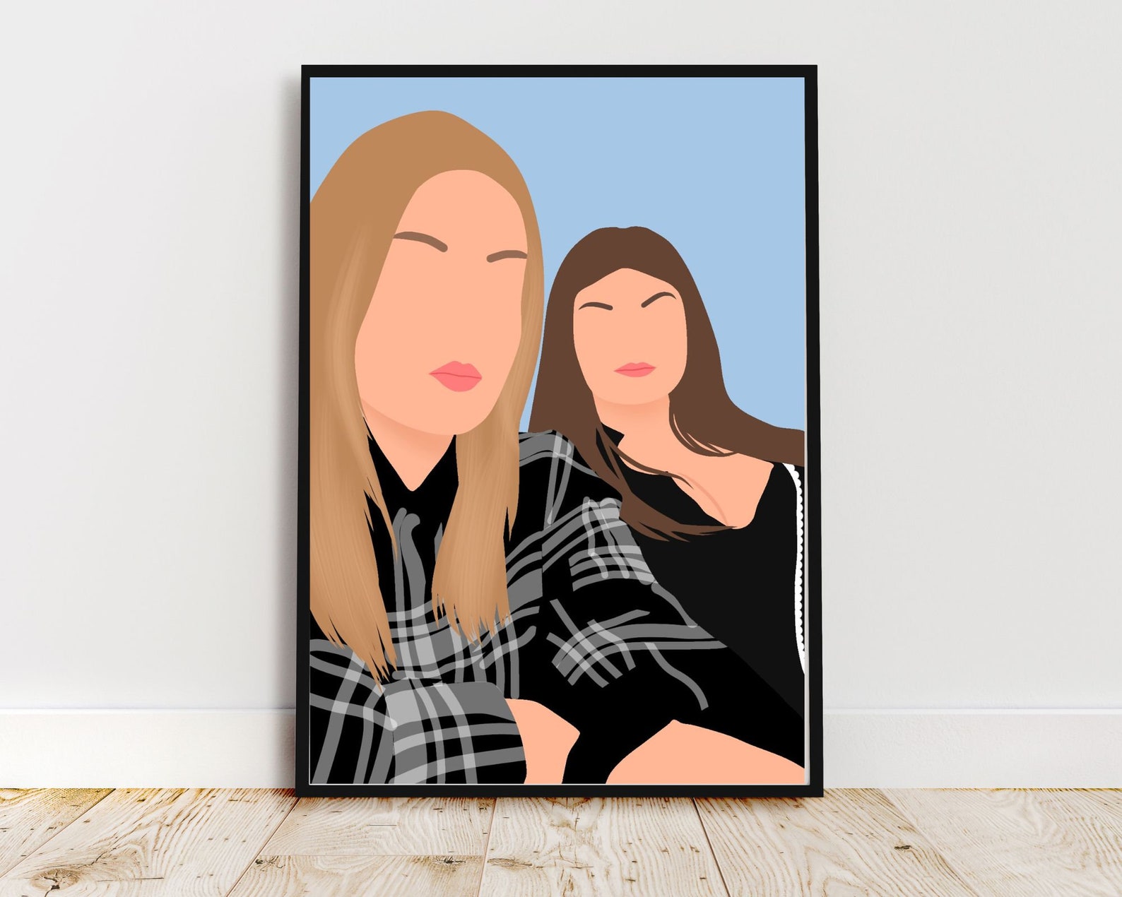Custom Best Friend Portrait, Best Friend Birthday Gift for Her, Custom ...