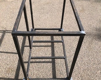 2 X-style Box Section Retro Industrial Steel Metal Dining Table Coffee ...