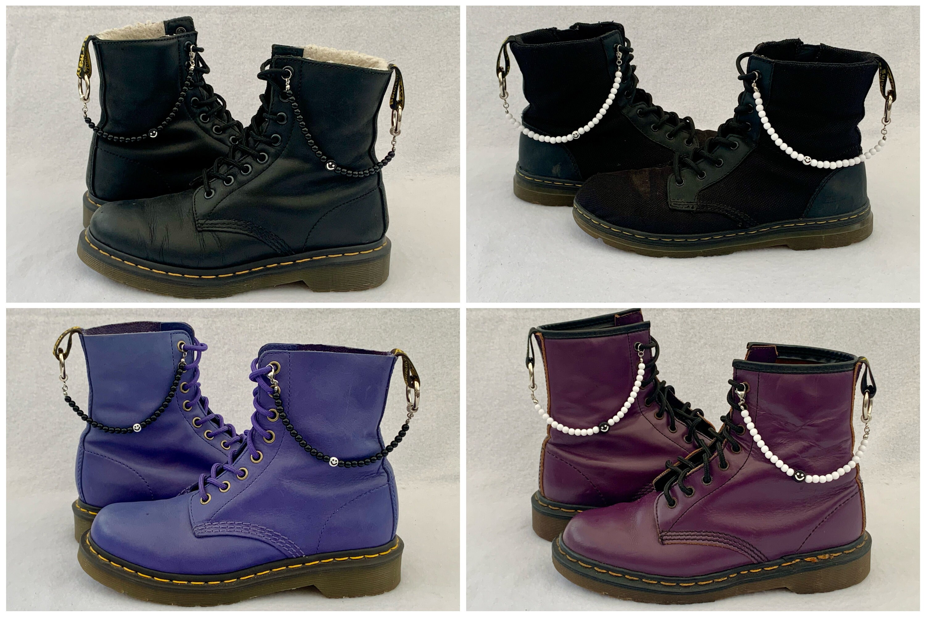 Dr Martens Beaded Chains Smileys DM Boot Chains Boot Accessories 1460 ...