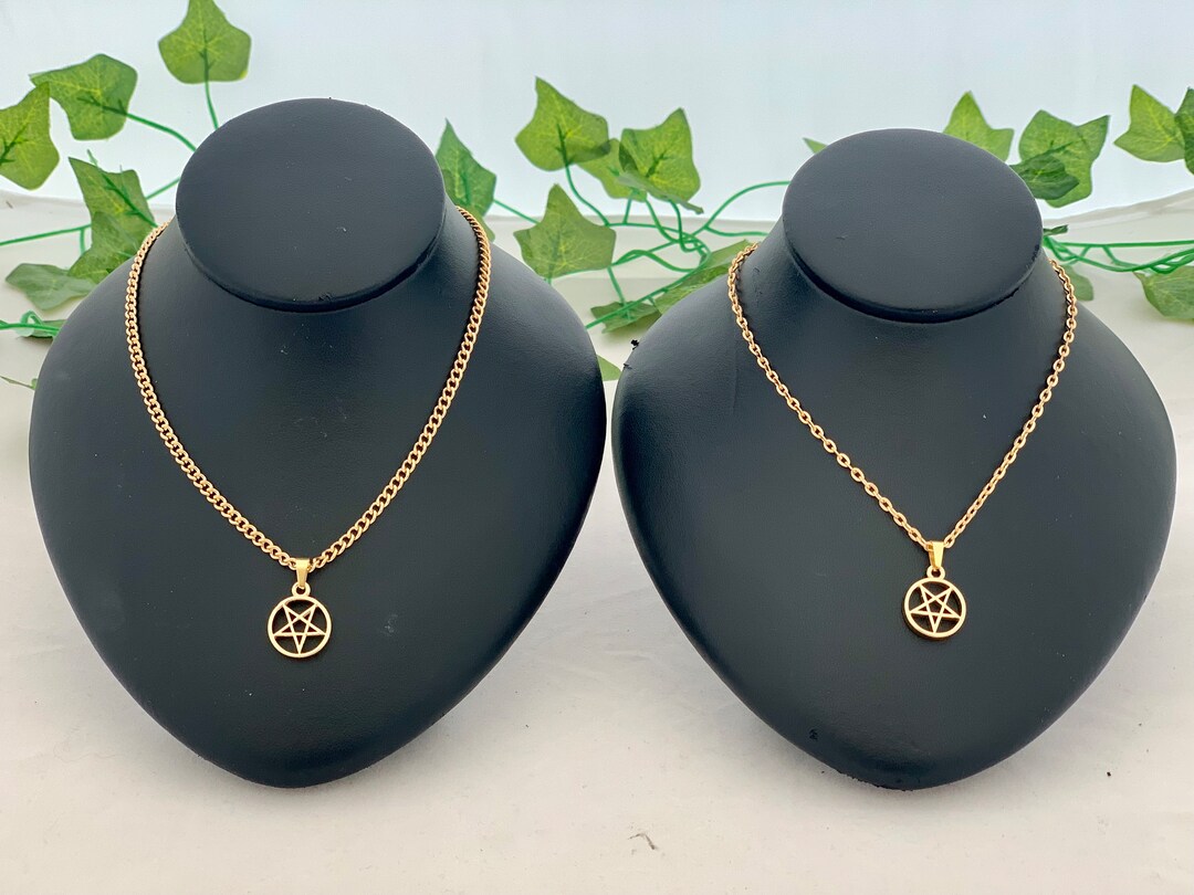 Pentagram Gold Necklace | Pentagram Necklace | Light Gold Necklace in 2 ...