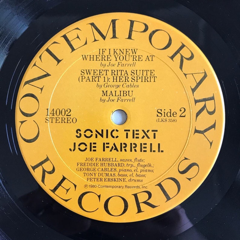 Joe Farrell Sonic Text Vinyl LP Record VG - Etsy