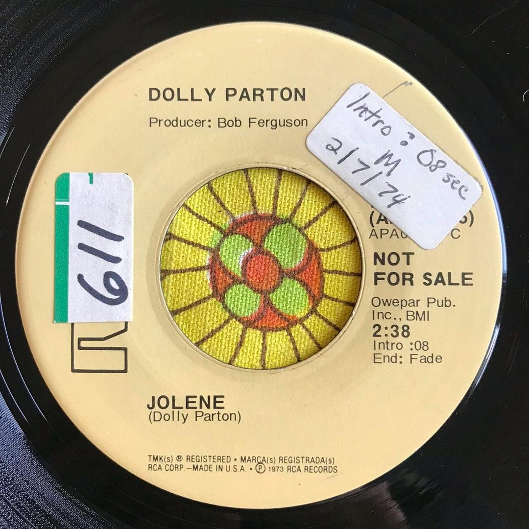 Dolly Parton Jolene / Beautiful Tonight 7 45 RPM Vinyl Record Promo G ...