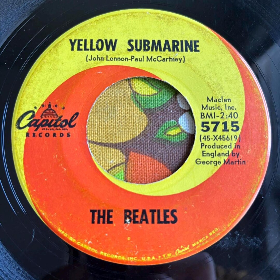 Beatles Yellow Submarine / Eleanor Rigby 7" 45 RPM Vinyl Record G - Etsy