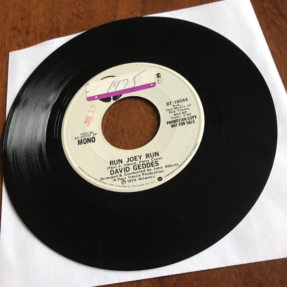 David Geddes Run Joey Run / same 7 45 RPM Vinyl Record Promo VG - Etsy