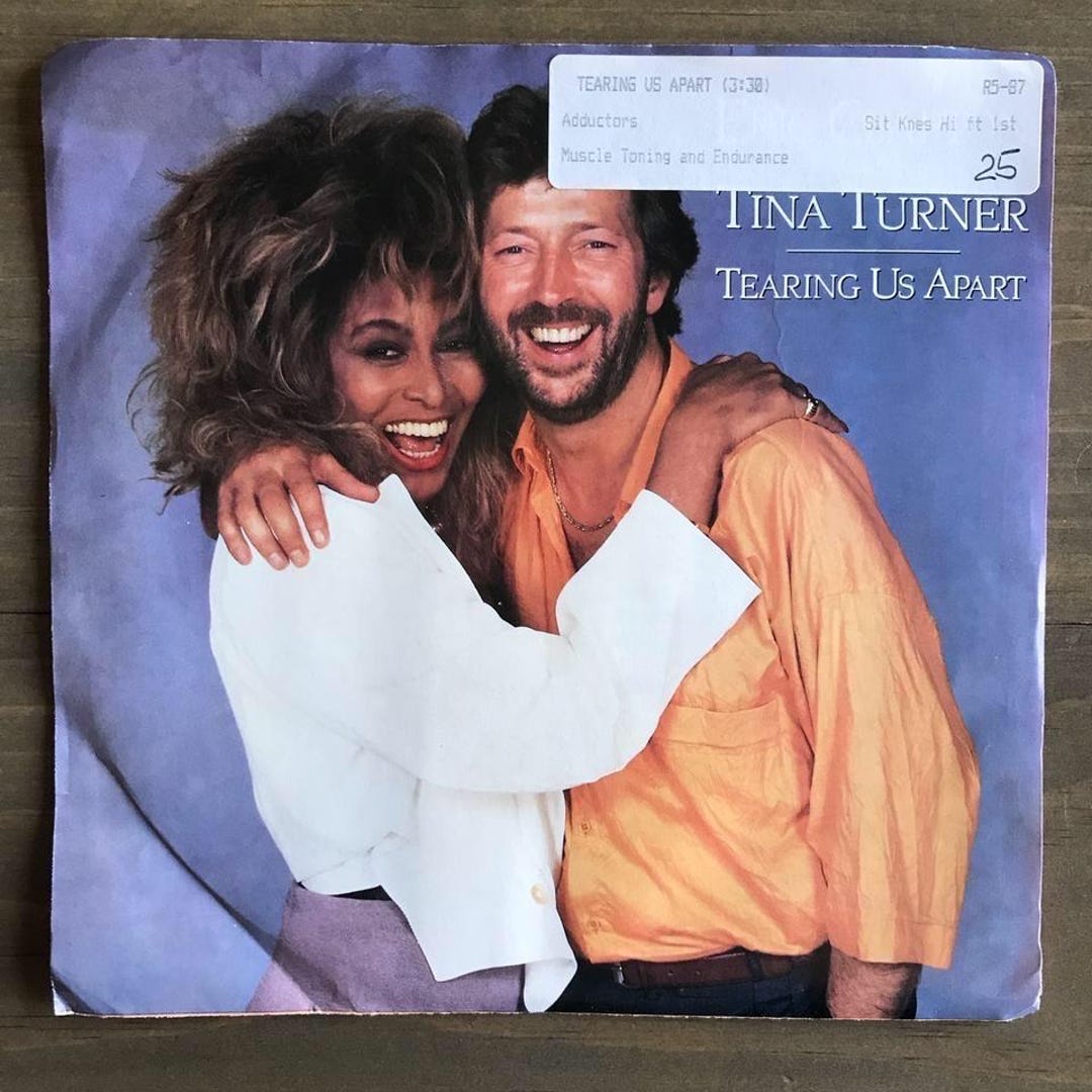 Eric Clapton & Tina Turner Tearing Us Apart 7” 45 RPM Vinyl Record VG+ ...