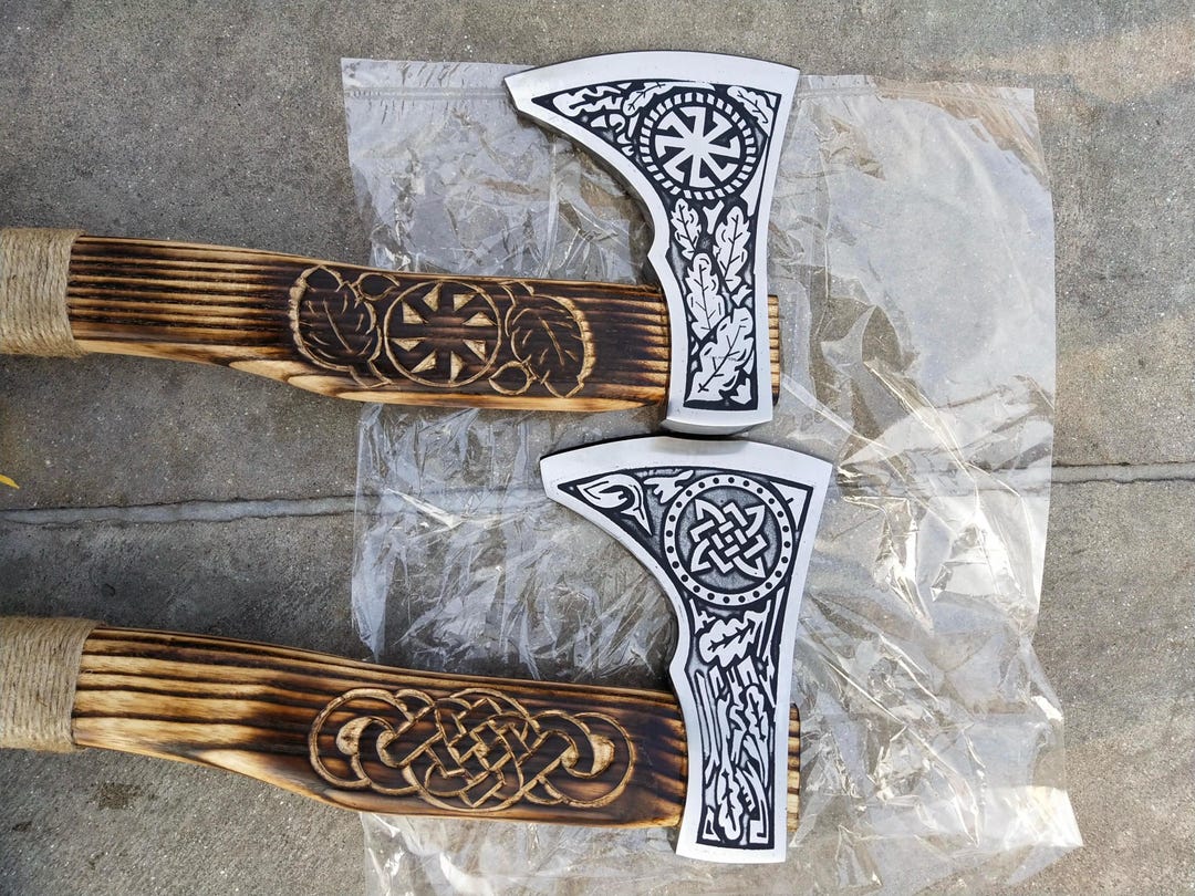 Viking Axe,wolf Axe Gift Hand Forged Carbon Steel VIKING AXE With Wood ...