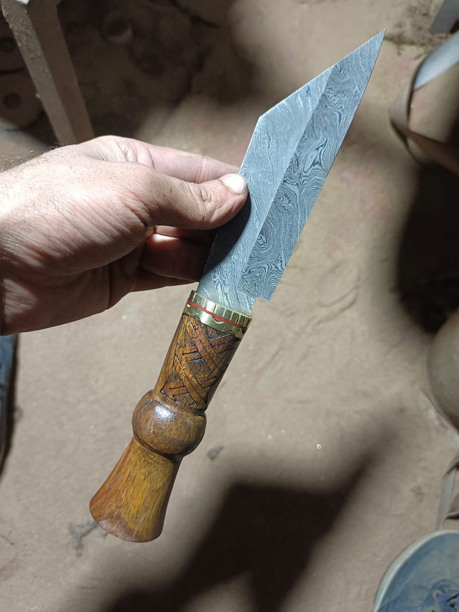 Viking Seax , Medieval Work Knife Celtic Viking Hardwood Leather Sheath ...