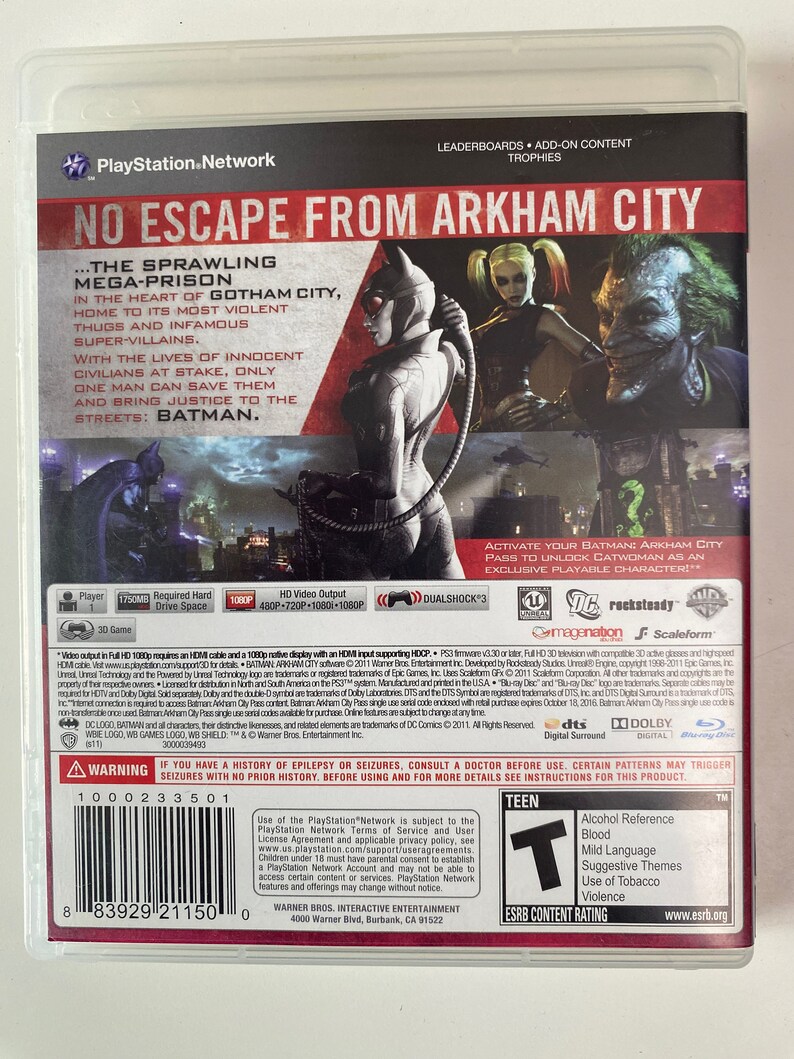 Batman: Arkham City PS3 Complete NTSC Used, Good Condition - Etsy