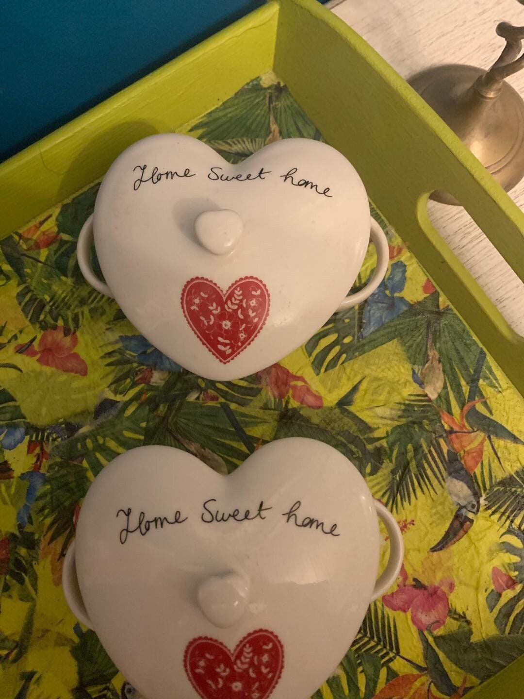 Cute Heart Shaped Lidded Ceramic Pots From M & S - Etsy