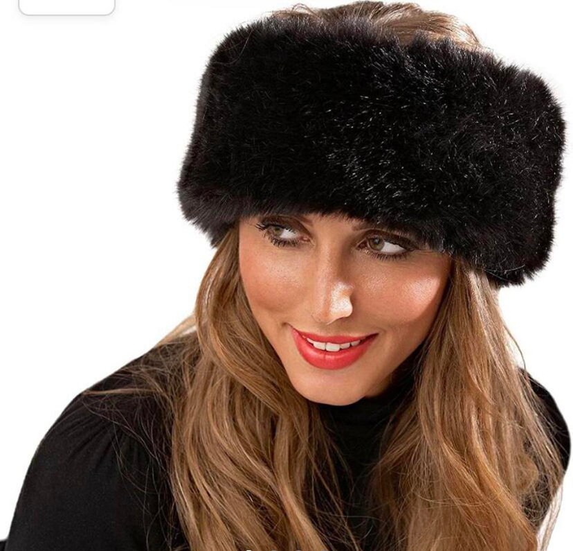 Women Fluffy Faux Fur Russian Hat Lady Thick Fluffy Ski Caps Winter 