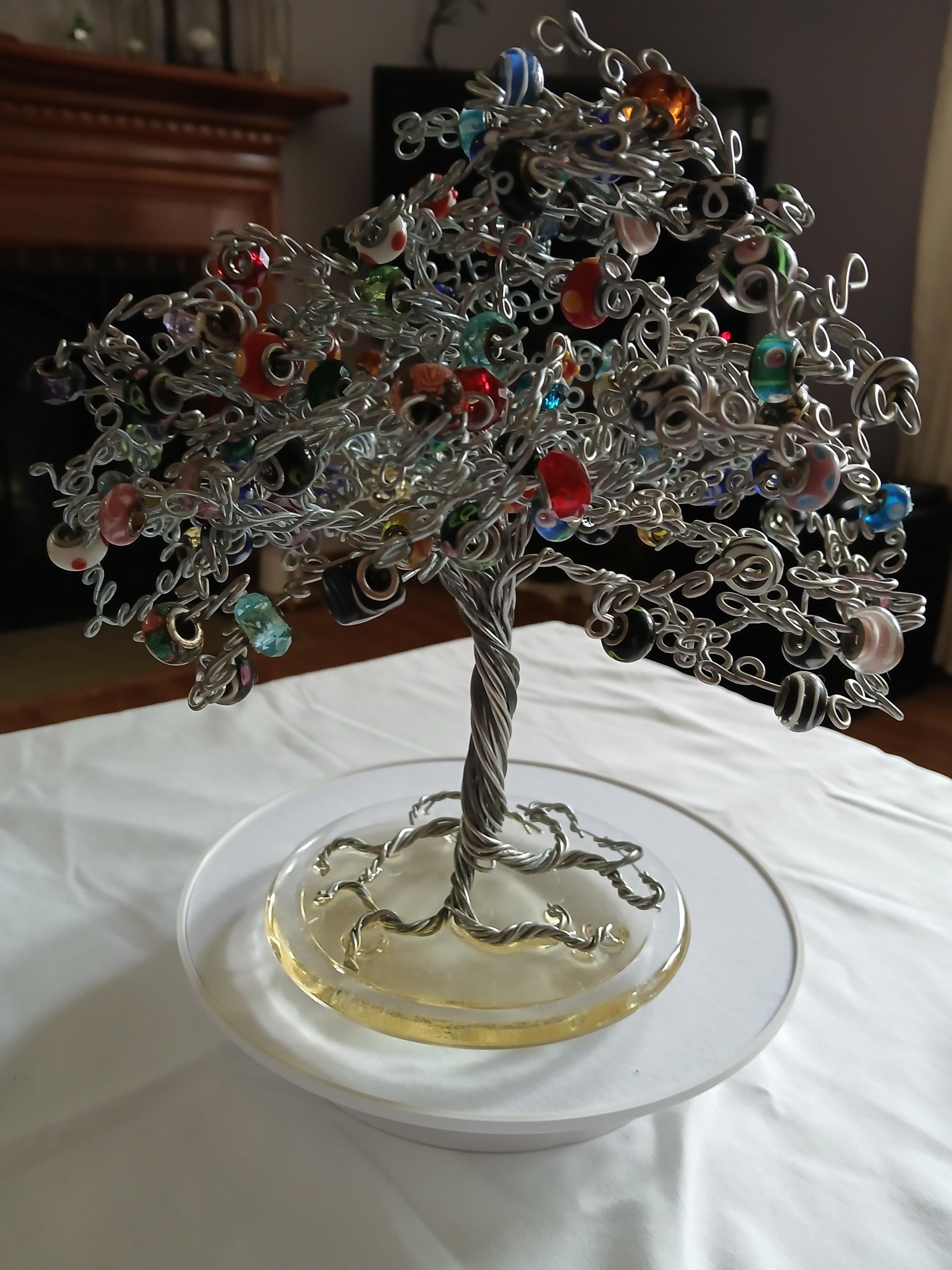 Twisted Wire Tree With European Beads Resin Mounted - Etsy UK