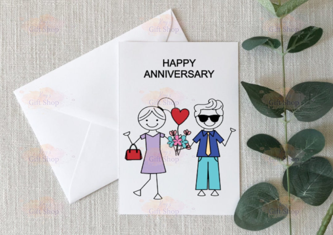 Custom Stick Figure Anniversary Card - Etsy