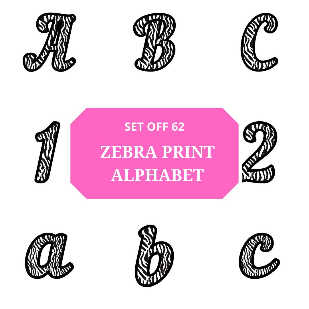 Zebra Print Alphabet Digital Download - Etsy