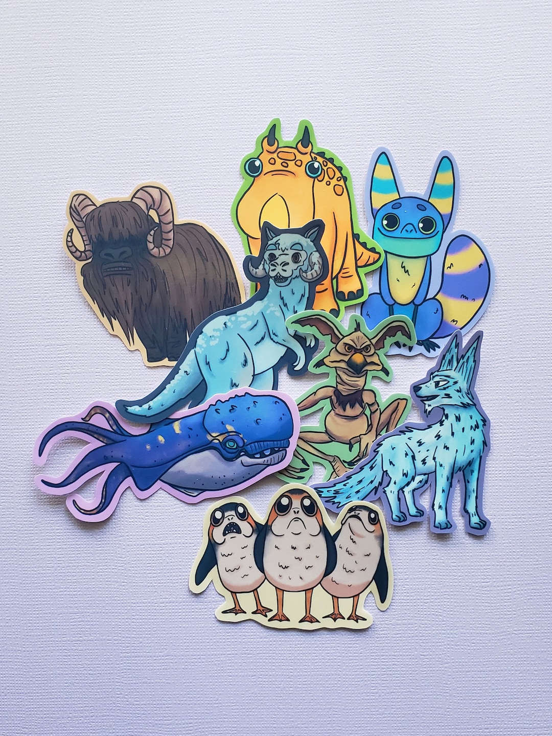 Star Wars Creature Stickers | Star Wars Vinyl Decals | Bantha | Porg ...