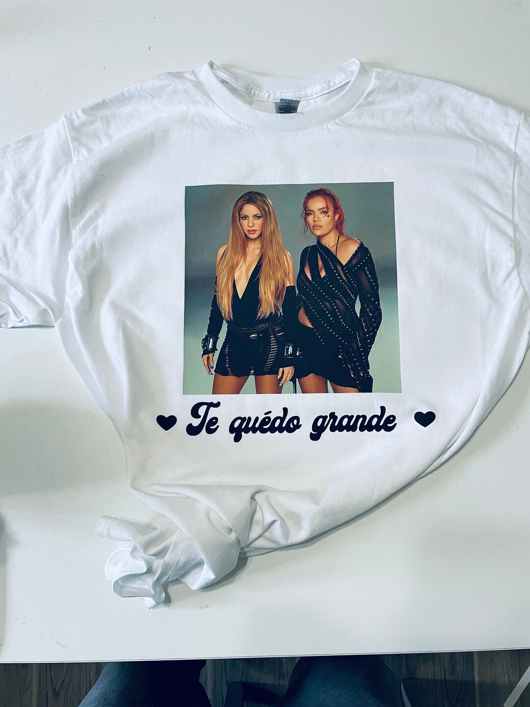 Karol G Shakira Tqg Shirt Black Lettering Te Quedo Grande Concert ...