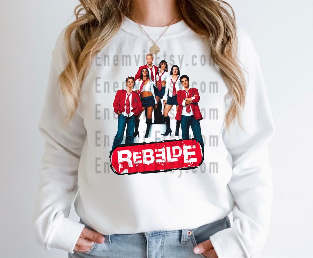 Rebelde Sweater RBD Black Lettering T Shirt Pa’ Los 2000 Escuchada Rbd ...