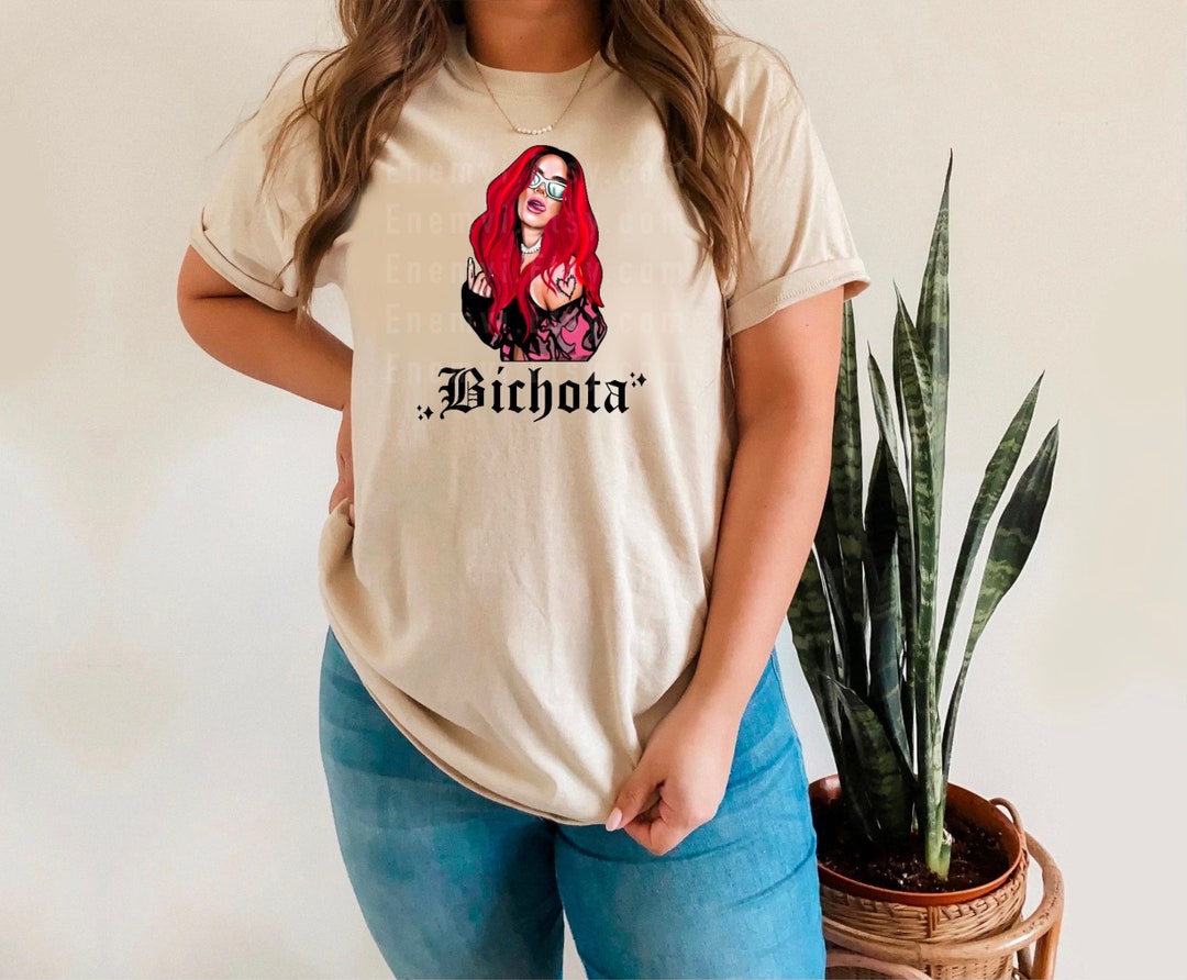 Karol G Shirt Red Hair Top Bichota T Shirt Reggaeton Summer Shirts ...