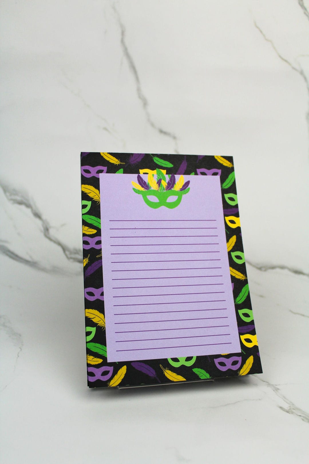 Mardi Gras Notepad - Feathers and Masks Pattern - Etsy
