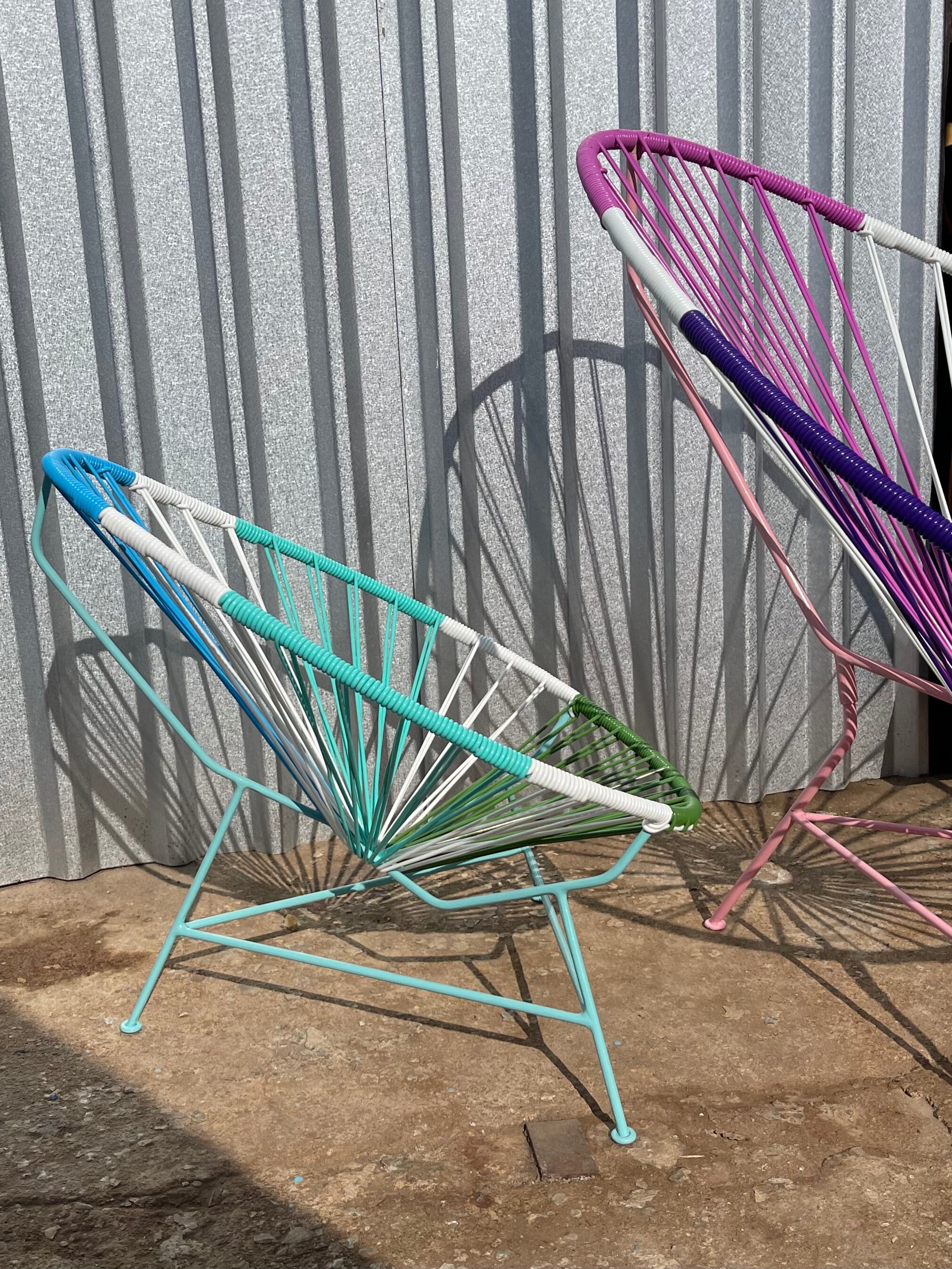 Kids Patio Chair. Blue Mix on Mint Base. Outdoor Furniture. - Etsy