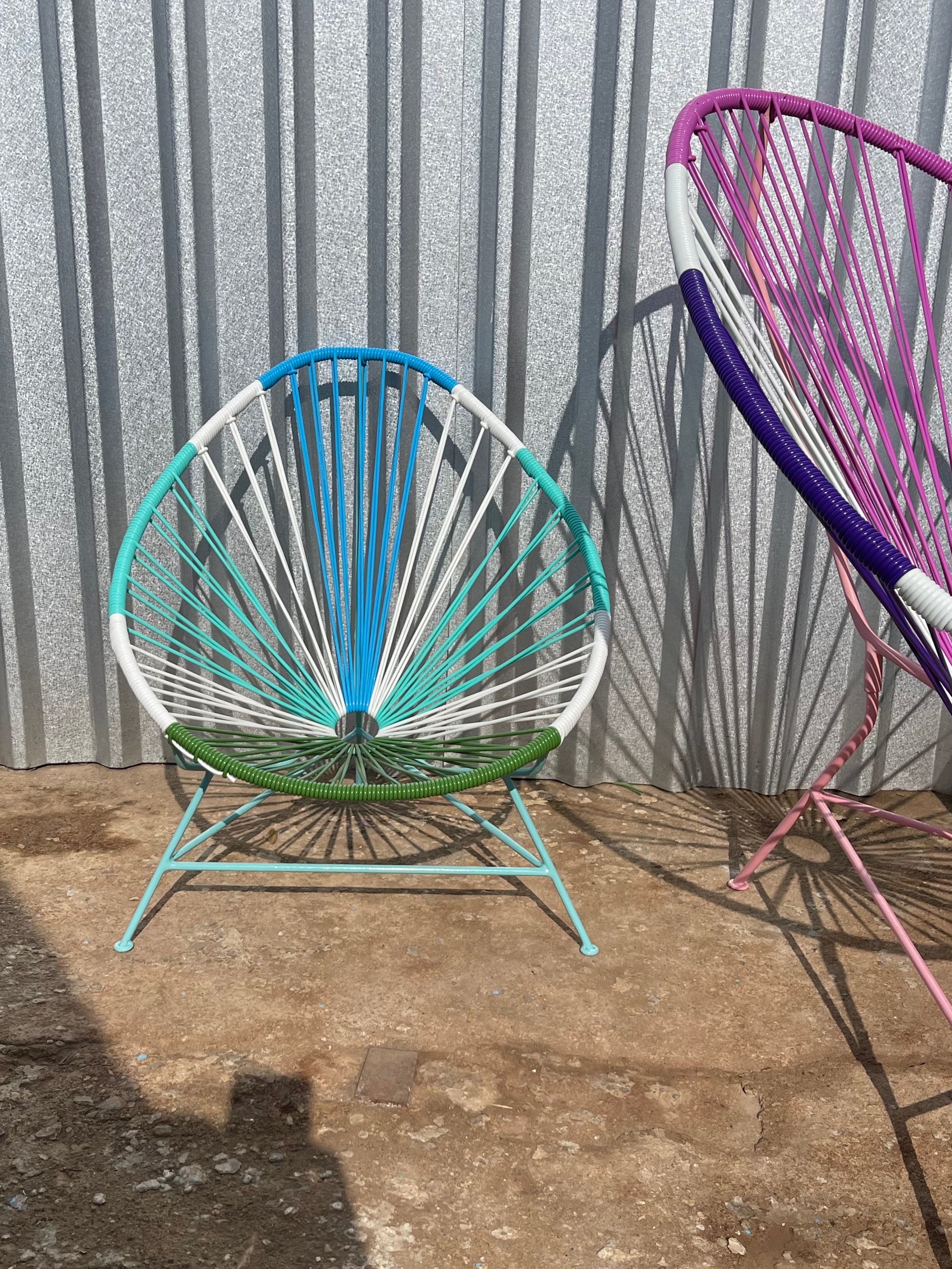 Kids Patio Chair. Blue Mix on Mint Base. Outdoor Furniture. - Etsy