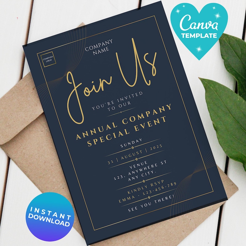 Anniversary Party Invitation and Envelopes - Etsy