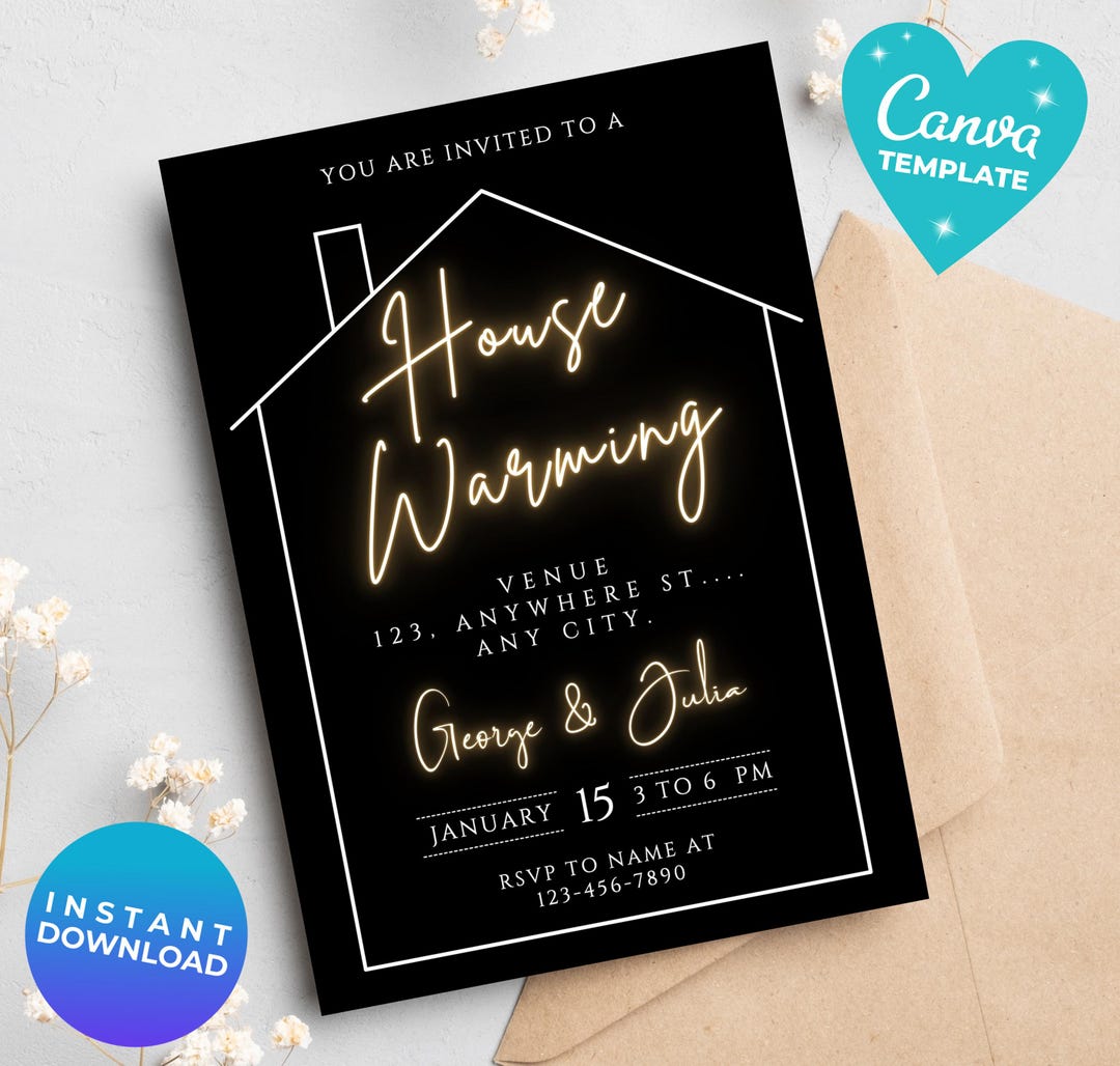 Editable Housewarming Invitation Housewarming Party Home Sweet Home ...