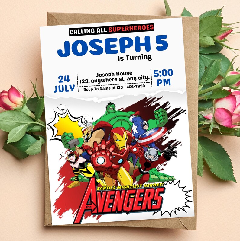 Editable Avengers Birthday Invitation | Avengers Superhero Birthday ...