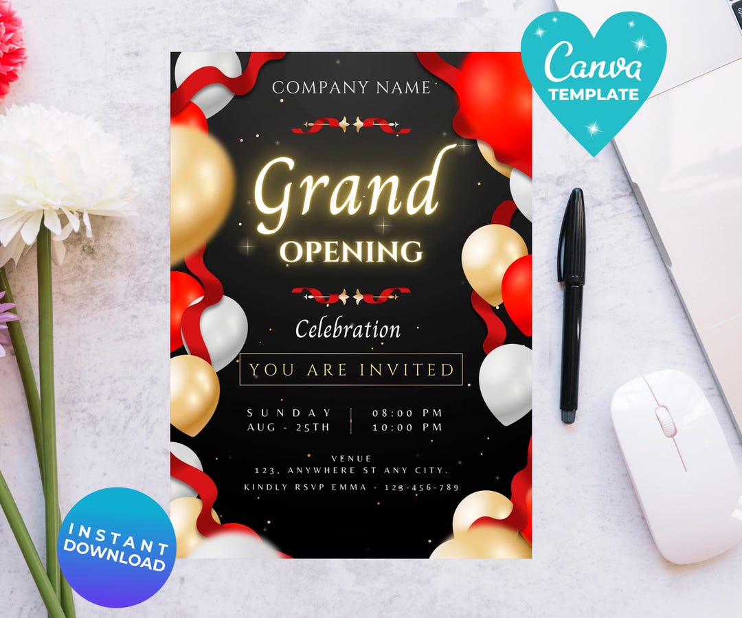 Editable Company Grand Opening Invitation Company Special Event Office ...