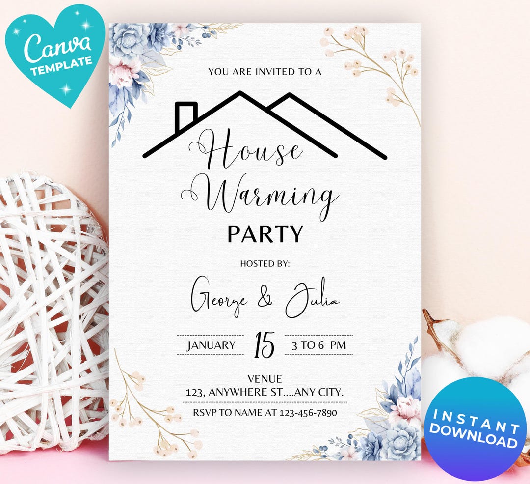 Editable Housewarming Invitation Housewarming Party Home Sweet Home ...