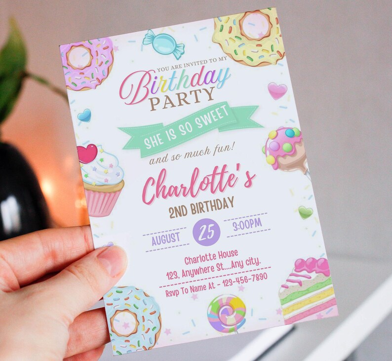 Editable Ice Cream Birthday Invitation | Sweet Summer Party | Canva ...
