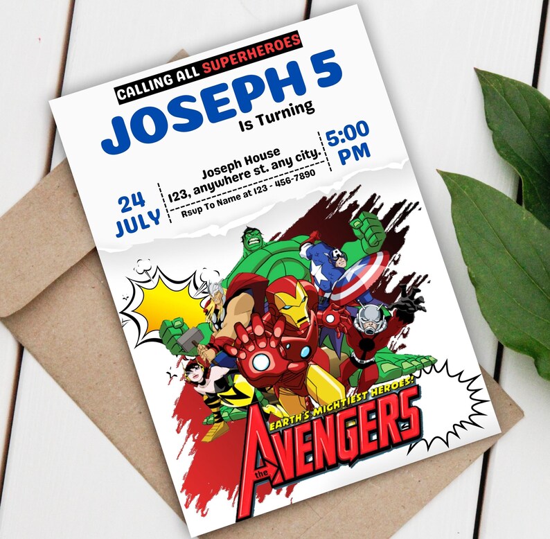 Editable Avengers Birthday Invitation | Avengers Superhero Birthday ...