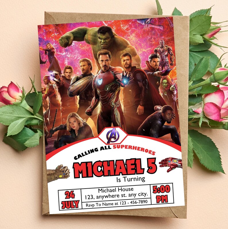 Editable Avengers Birthday Invitation | Avengers Superhero Birthday ...