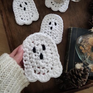 Crochet Ghost Coaster Pattern Halloween Crochet Pattern Halloween ...