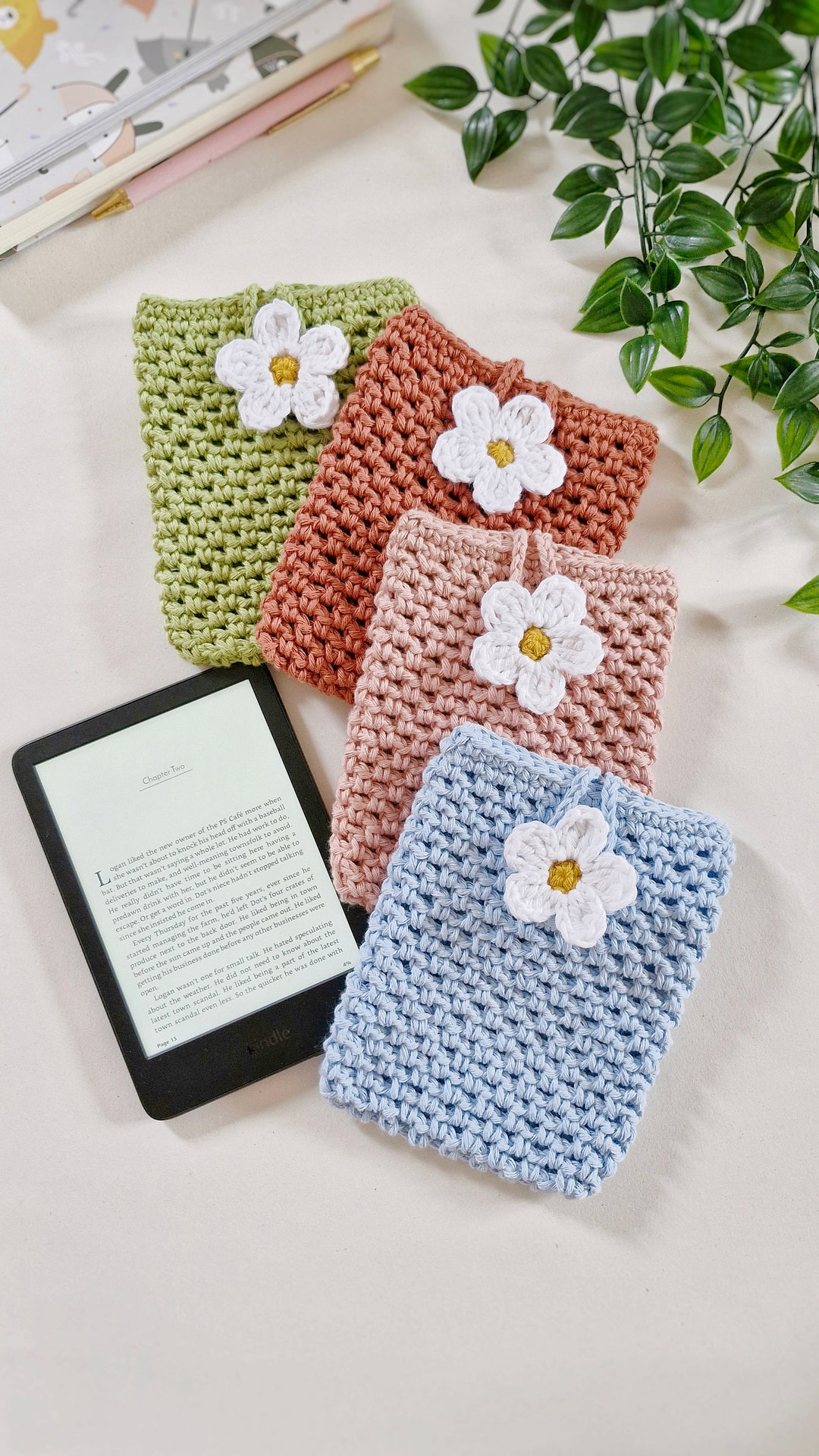 Crochet Daisy Kindle Cover Kindle Sleeve Kindle Case Ready to Ship ...