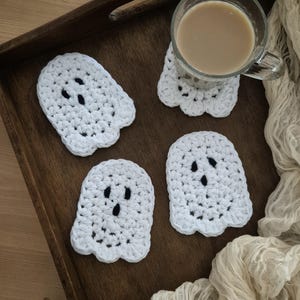 Crochet Ghost Coaster Pattern Halloween Crochet Pattern Halloween ...