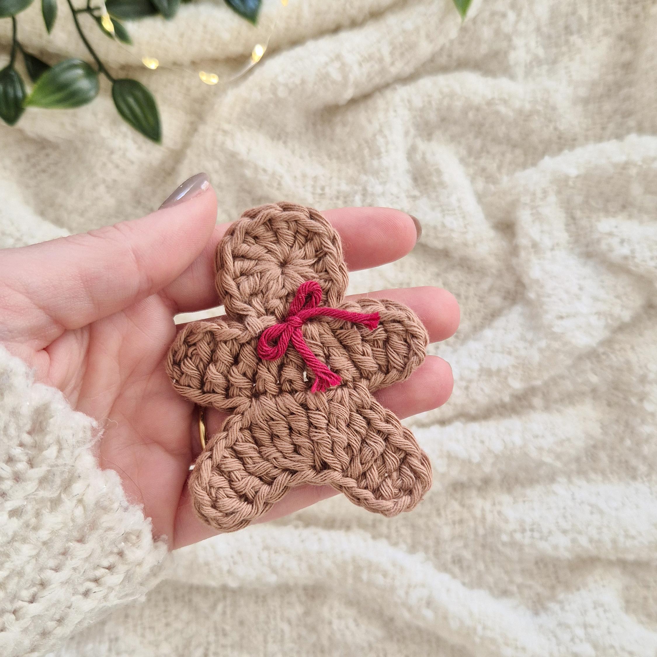 Gingerbread Man Crochet Pattern Christmas Ornament Coaster Applique ...