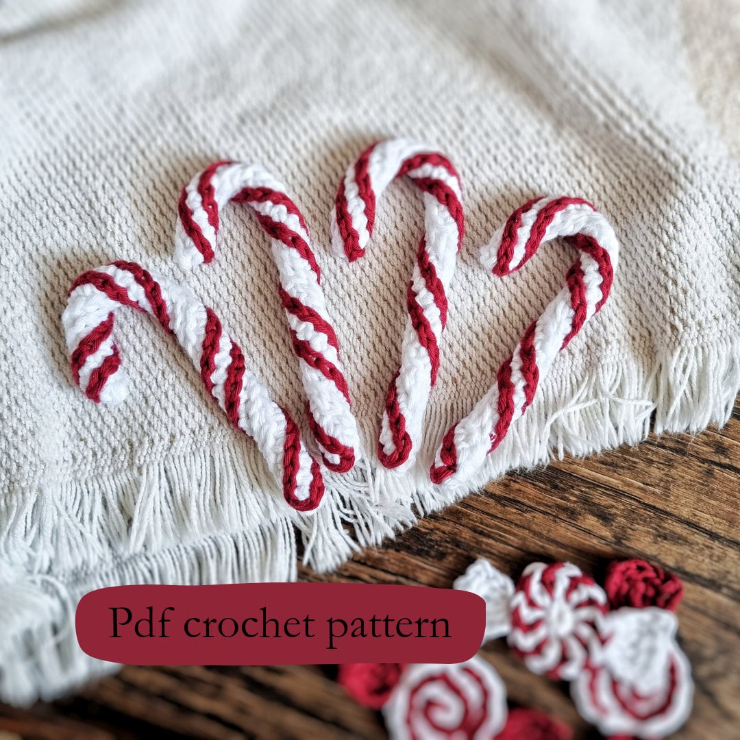 Candy Cane Pdf Crochet Pattern | Candy Cane | Christmas Crochet Pattern ...