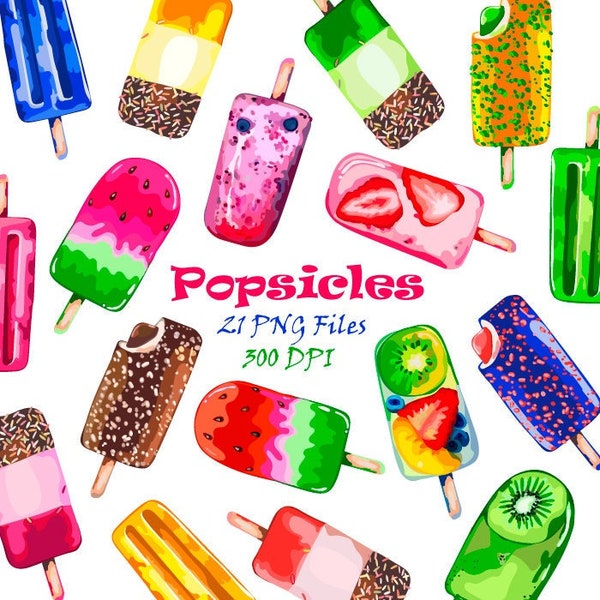 Popsicle Clipart - Etsy